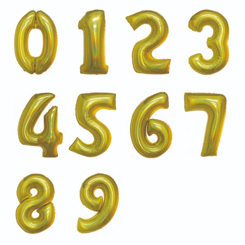 Funny Fashion - Balloons Balloon-Foil-Number 40"-Gold Holographic Balloons